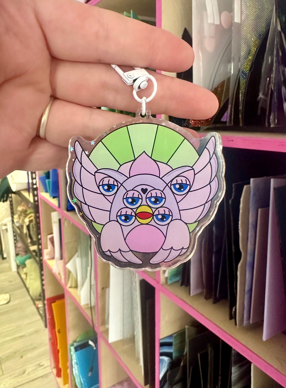 Lavender biblically accurate angel keychain – Whimsy Glass Works
