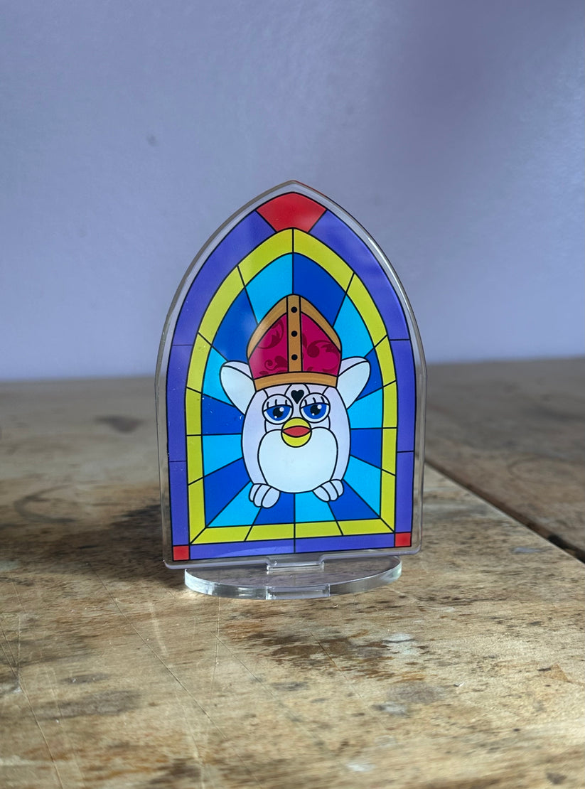 Furby Pope Stained Glass Standee – Whimsy Glass Works